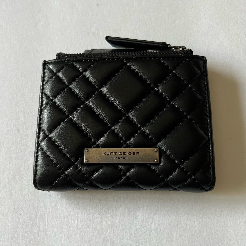 Kurt Geiger Diamond Quilt Leather Bifold Wallet Black… - Gem
